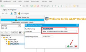 How to Create Function Group - ABAP Academy